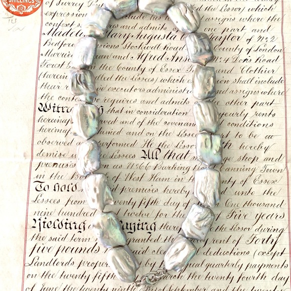 Jewelry | Stunning Luc Cn 925 Chunky Blue Silver Iridescent Pearl ...